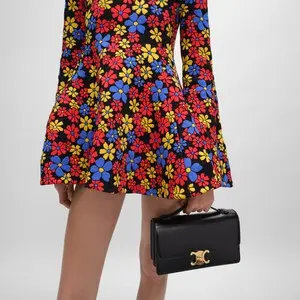 Celine Medium Triomphe Folio In Shiny Calfskin