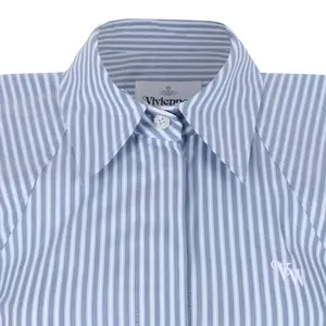 VIVIENNE WESTWOOD Striped Shirt With Logo Embroidery - Blue