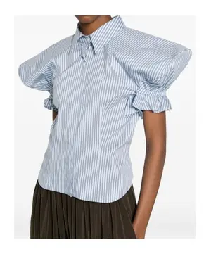 VIVIENNE WESTWOOD Striped Shirt With Logo Embroidery - Blue