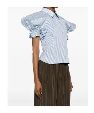 VIVIENNE WESTWOOD Striped Shirt With Logo Embroidery - Blue