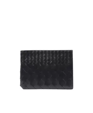 Bottega Veneta Half Zip Pouch - Black