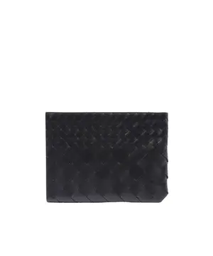 Bottega Veneta Half Zip Pouch - Black