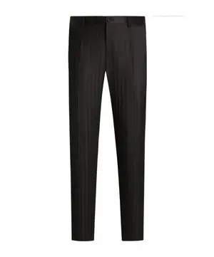 Dolce & Gabbana Satin Striped Tailored Trousers - Black