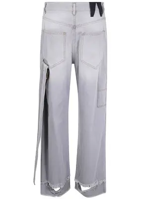 DARKPARK Belt Adorned Loose Fit Denim