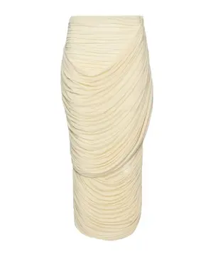Magda Butrym Draped Pleated Midi Skirt - Beige