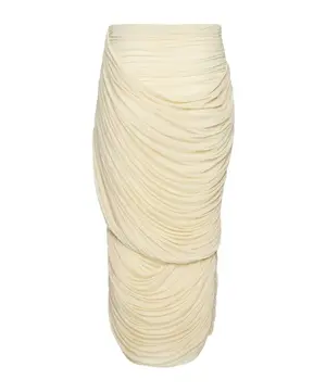 Magda Butrym Draped Pleated Midi Skirt - Beige