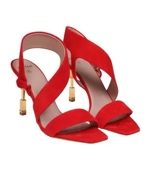 Balmain Logo Engraved Heeled Sandals