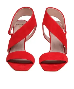 Balmain Logo Engraved Heeled Sandals