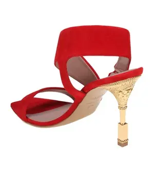 Balmain Logo Engraved Heeled Sandals