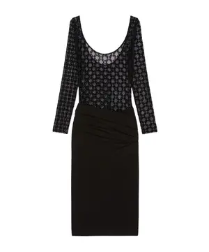 Givenchy Monogram Tulle Draped Dress