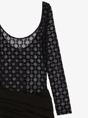 Givenchy Monogram Tulle Draped Dress