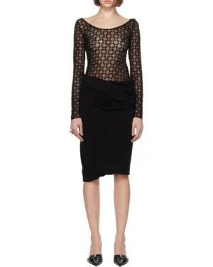 Givenchy Monogram Tulle Draped Dress