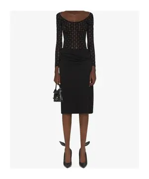 Givenchy Monogram Tulle Draped Dress