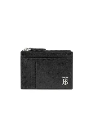 Burberry Logo-plaque Leather Card Holder - Black