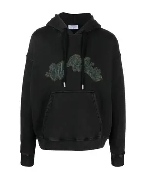 Off-White Graphic Printed Drawstring Hoodie