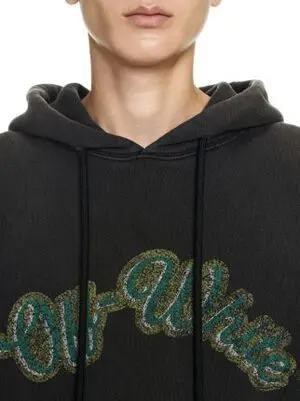 Off-White Graphic Printed Drawstring Hoodie