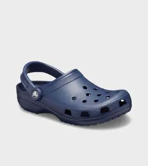 CROCS Round Toe Clogs With Heel Strap - Navy