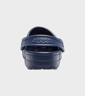 CROCS Round Toe Clogs With Heel Strap - Navy