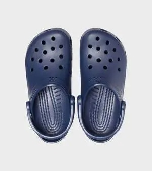 CROCS Round Toe Clogs With Heel Strap - Navy