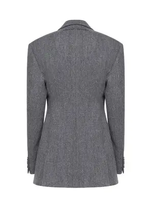 Miu Miu Single-breasted Wool Jacket With Notched Lapels