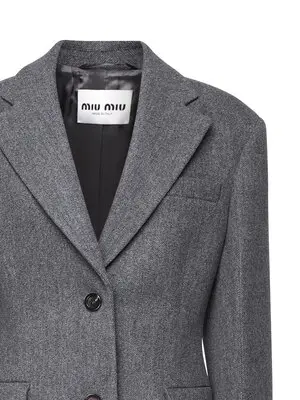 Miu Miu Single-breasted Wool Jacket With Notched Lapels