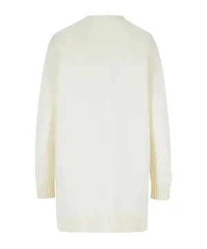 Max Mara V-neck Long-sleeved Sweater With Pockets - White