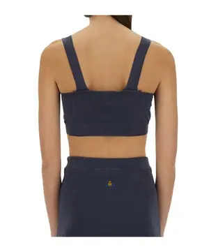 VIVIENNE WESTWOOD Logo Embroidered Cropped Top