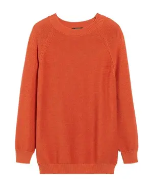 Max Mara Orange Ribbed Round Neck Sweater