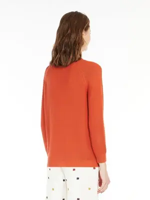 Max Mara Orange Ribbed Round Neck Sweater