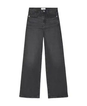 FRAME Logo Patch Wide-leg Jeans