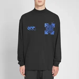 Off-White Printed Long Sleeve Mock Neck Sweater