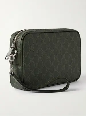 Gucci Gg Monogram Pouch - Forest Green