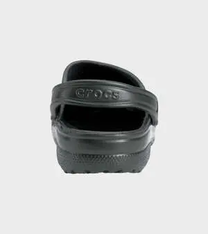 CROCS Round Toe Clogs With Heel Strap - Black