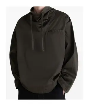 LEMAIRE Long Sleeve Drawstring Sweatshirt - Brown