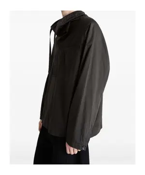 LEMAIRE Long Sleeve Drawstring Sweatshirt - Brown