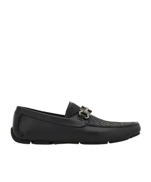 FERRAGAMO Penny Driver Loafers - Black
