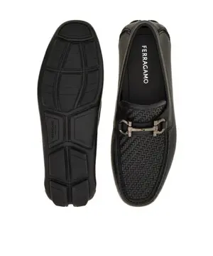 FERRAGAMO Penny Driver Loafers - Black