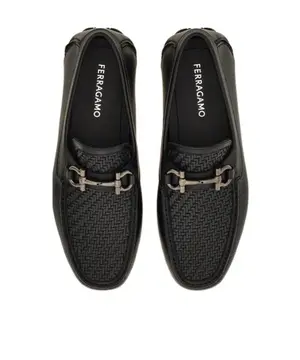 FERRAGAMO Penny Driver Loafers - Black