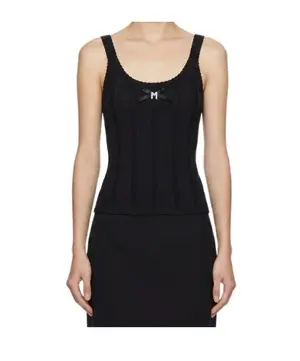 Marissa Chiara Sleeveless Vest With Bow Detail - Black