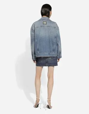 Dolce & Gabbana Branded Plate Denim Jacket - Gray