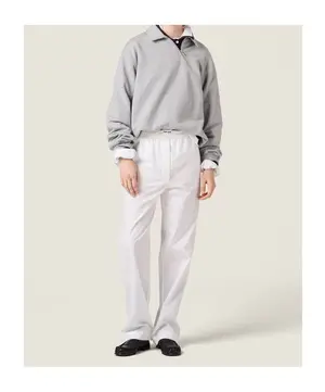 Miu Miu Zippered Cotton Fleece Jacket - Grey