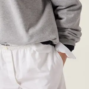 Miu Miu Zippered Cotton Fleece Jacket - Grey