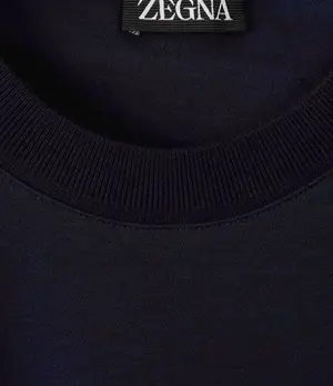 Zegna Round Neck Short Sleeve T-shirt - Black