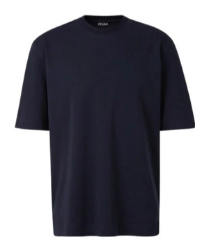 Zegna Round Neck Short Sleeve T-shirt - Black