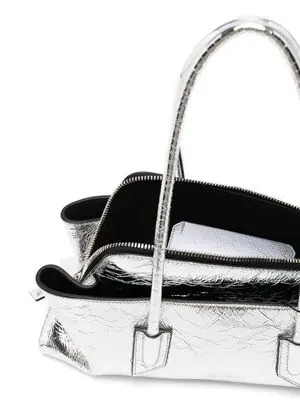 Attico The Crinkled Double-handle Shoulder Bag - Silver