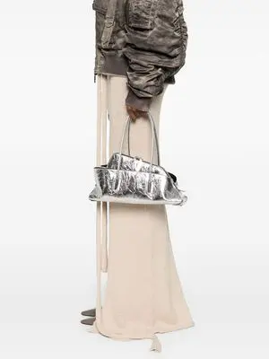 Attico The Crinkled Double-handle Shoulder Bag - Silver