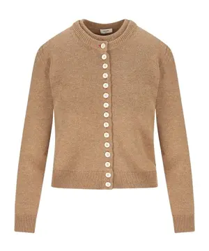 Celine Heritage Cashmere Twinset Cardigan - Camel