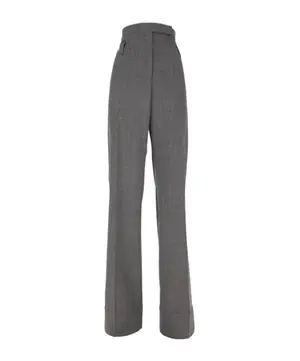 Prada Belted Blend Trousers - Slate Grey