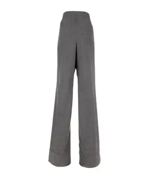 Prada Belted Blend Trousers - Slate Grey