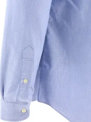 Polo Ralph Lauren Logo Embroidered Curved Hem Shirt - Blue
